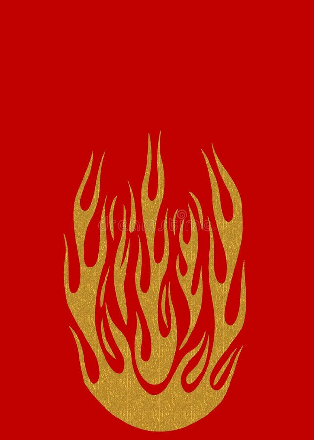 Gold Fire Flame Red Background Stock Illustration - Illustration of ...
