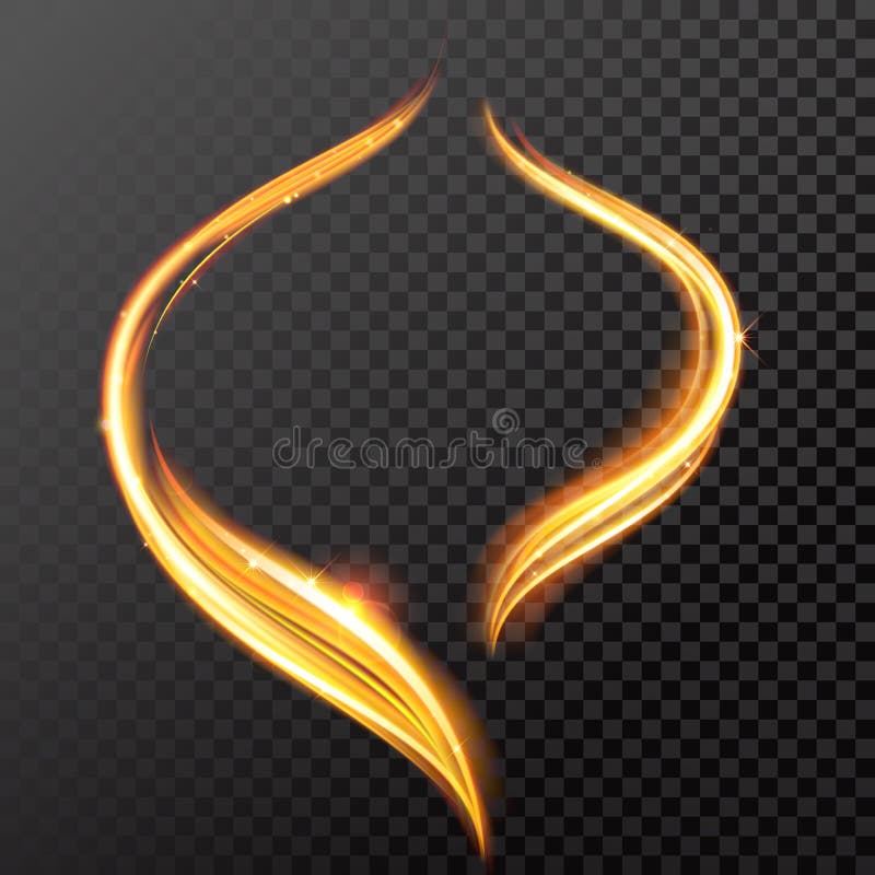 Gold Fire or Glow Light Circle with Glitter Effect on Vector ...