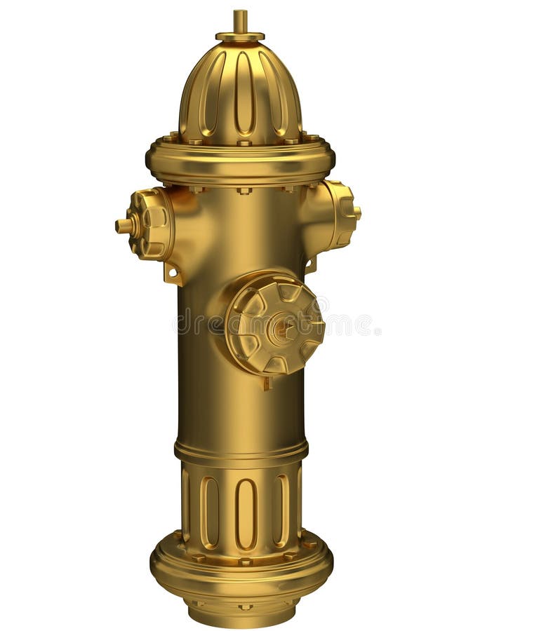 Gold fire hydrant stock illustration. Illustration of metal - 21487761