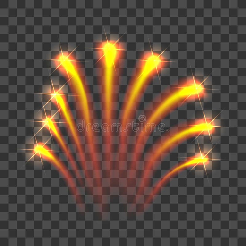 Gold Firework Rockets Icon, Realistic Style Stock Illustration ...