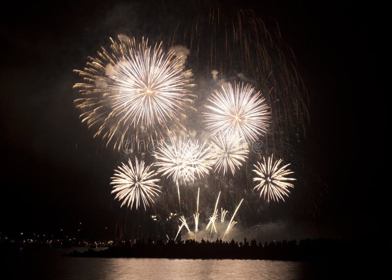 Gold fireworks stock image. Image of night, event, glowing - 26051765