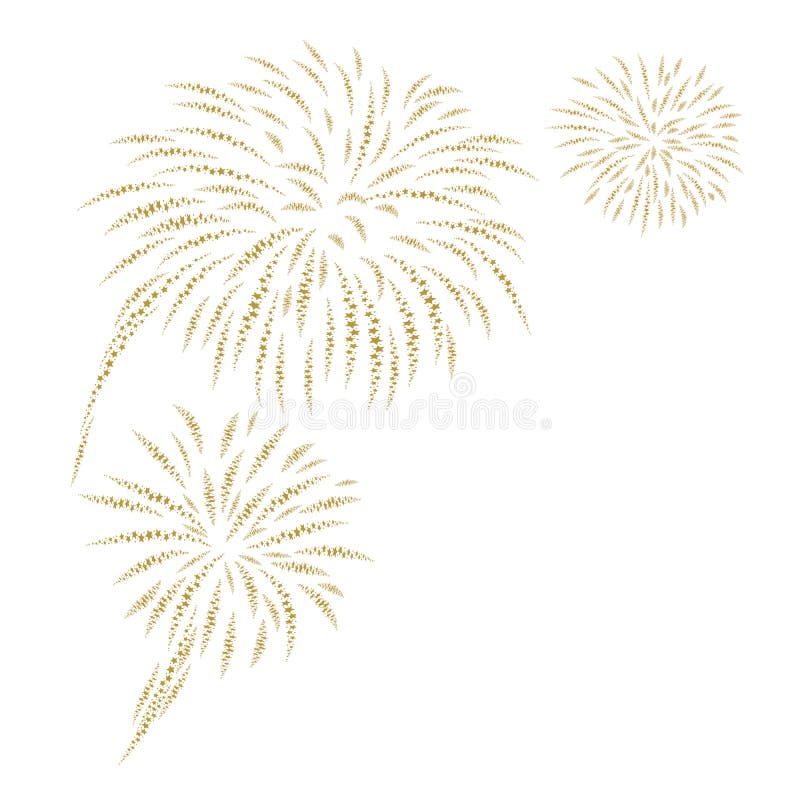 Gold Fireworks on White Background Vector Illustration Stock Vector ...