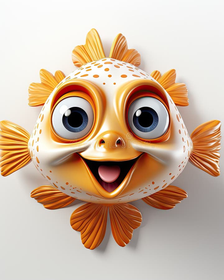 A Gold Fish with Big Eyes and a Smile on it S Face. Generative Ai Stock ...
