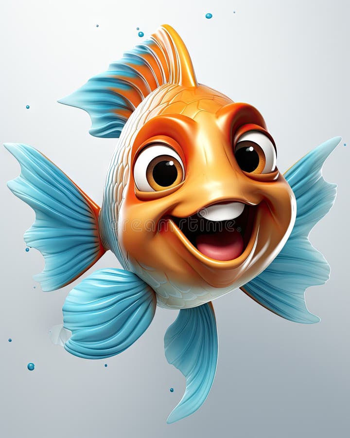 A Gold Fish with a Big Smile on it S Face. Generative Ai Stock ...