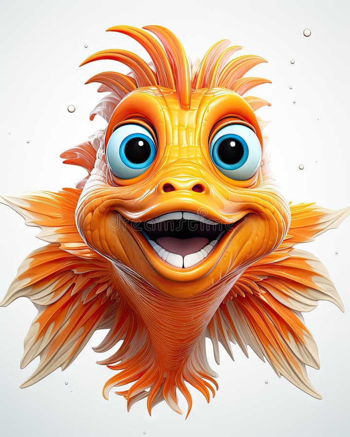 A Gold Fish with Blue Eyes and a Smile on it S Face. Generative Ai ...