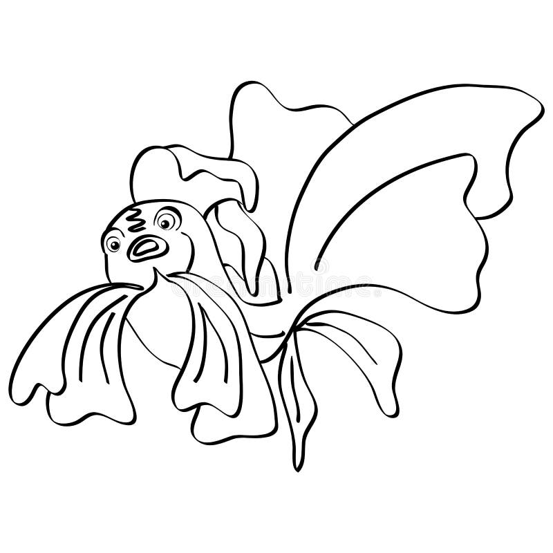 Stylized Outline Silhouette Gold Fish Stock Illustrations – 30 Stylized ...