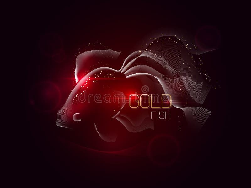 Gold fish stock vector. Illustration of gold, contour - 236541583