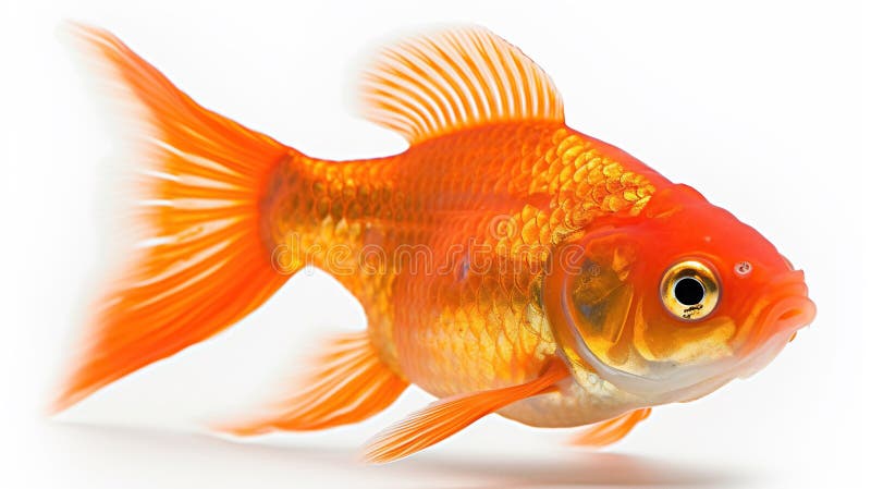 A Gold Fish Isolated on White Background. Generative Ai Stock ...
