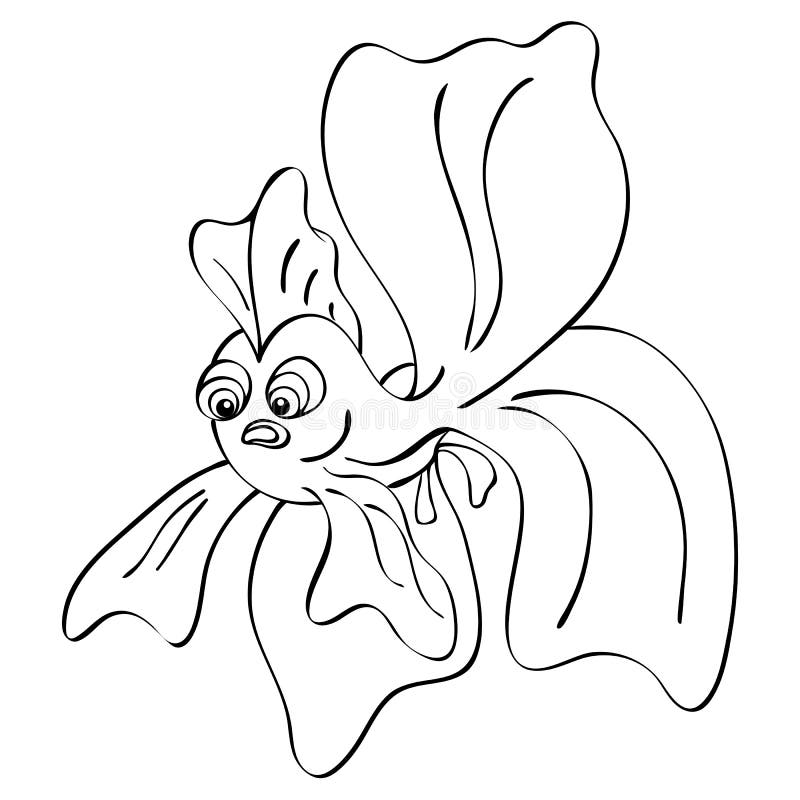 Stylized Outline Silhouette Gold Fish Stock Illustrations – 30 Stylized ...