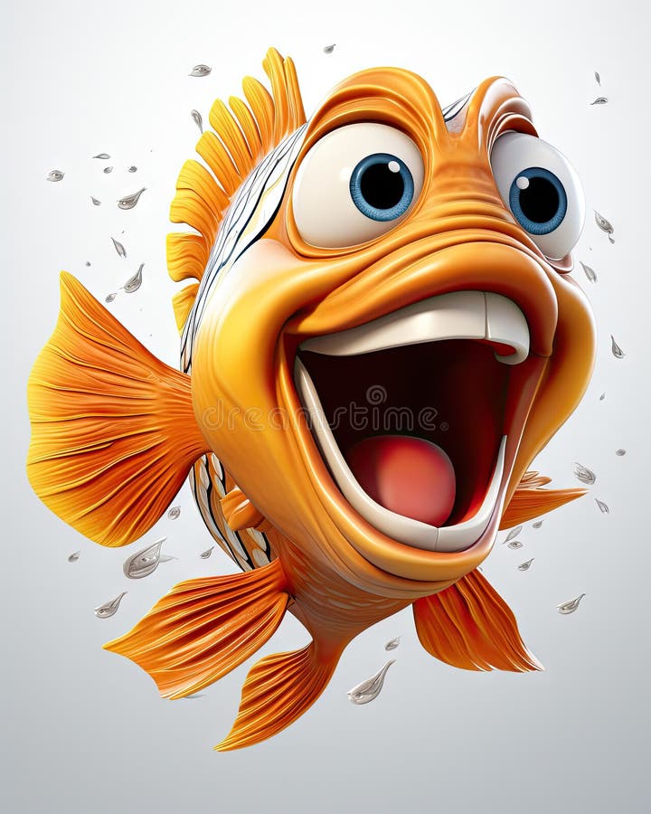 A Gold Fish with Its Mouth Open and Eyes Wide Open. Generative Ai Stock ...
