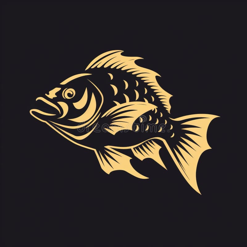 Gold Fish Logo: Sculptural Engraving with Strong Facial Expression ...