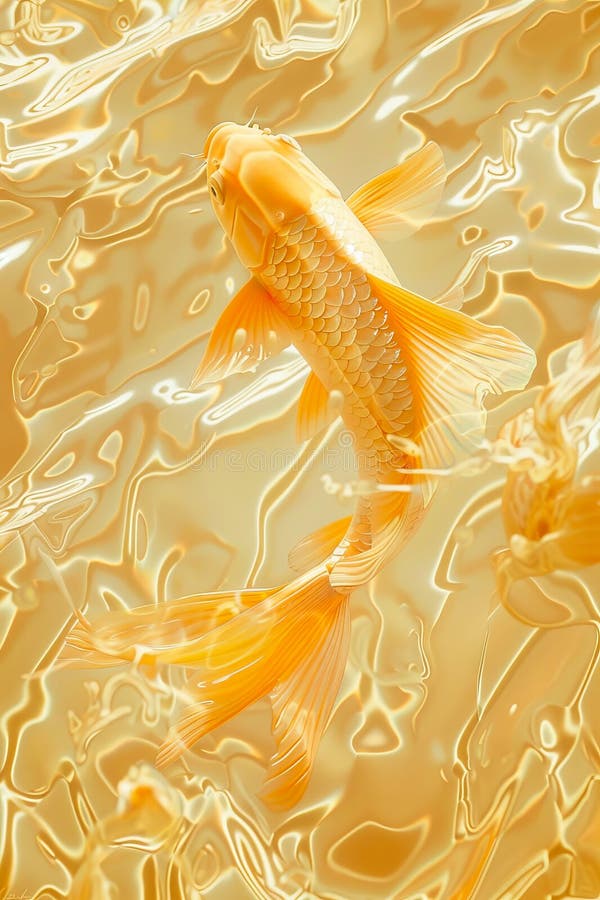 A Gold Fish Swimming in the Water Stock Photo - Image of pond ...