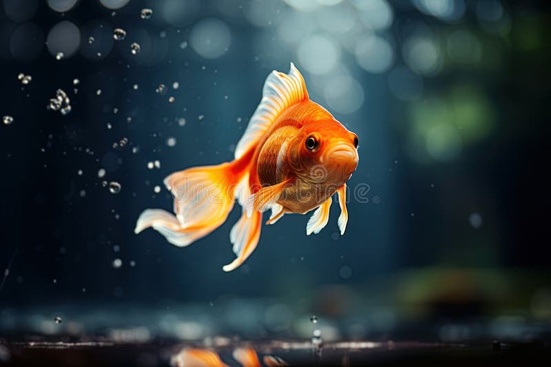 Gold Fish in the Water. Ai Generative Stock Image - Image of freedom ...