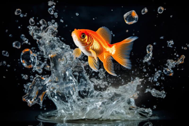 Gold Fish in the Water. Ai Generative Stock Photo - Image of orange ...
