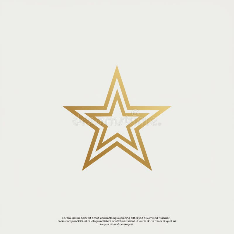 A Gold, Five-pointed Star with a Minimalist Design on a White ...