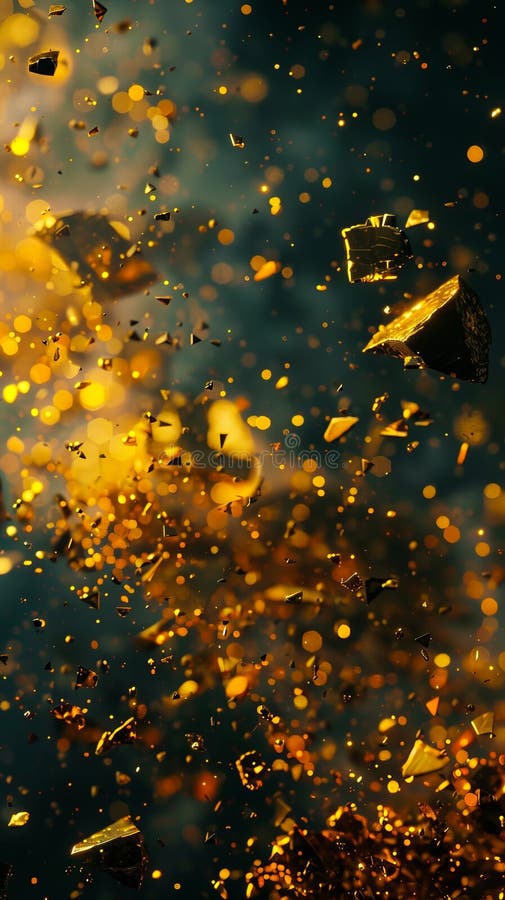 Gold Flakes Falling from the Sky Stock Photo - Image of spark, sparkle ...