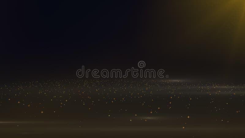 Gold Floating Dust Particles and Fog with Flare on Space Background ...