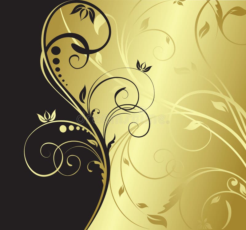 Gold floral background stock vector. Illustration of banner - 9771468
