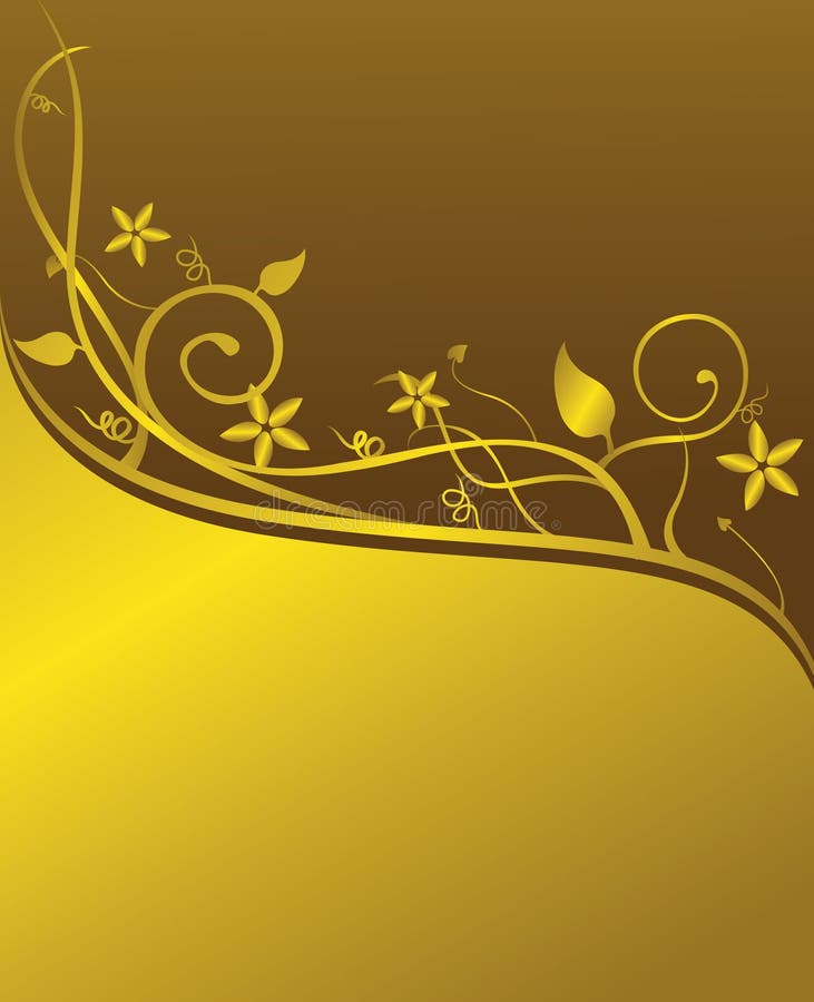 Gold floral background stock vector. Illustration of garden - 9814689