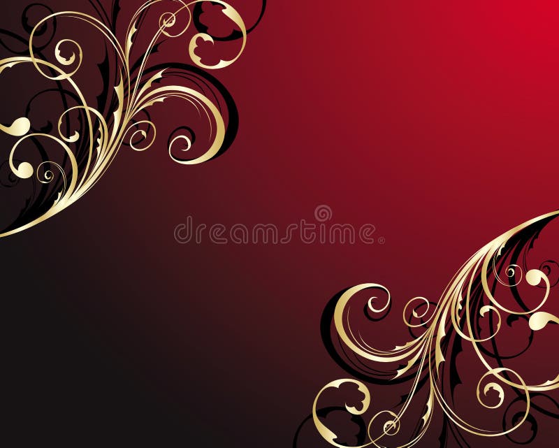 Red, Gold and Black Vintage Menu Cover Design Stock Vector ...