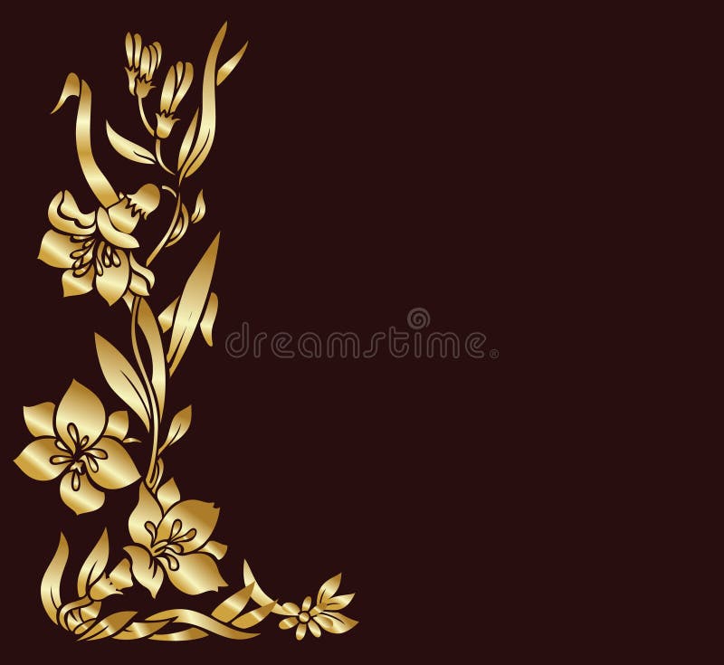 Gold floral decor stock vector. Illustration of invitation - 4776881