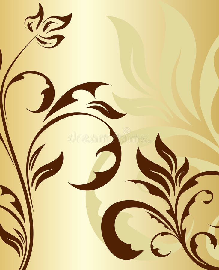 Gold floral design stock vector. Illustration of filigree - 14641245