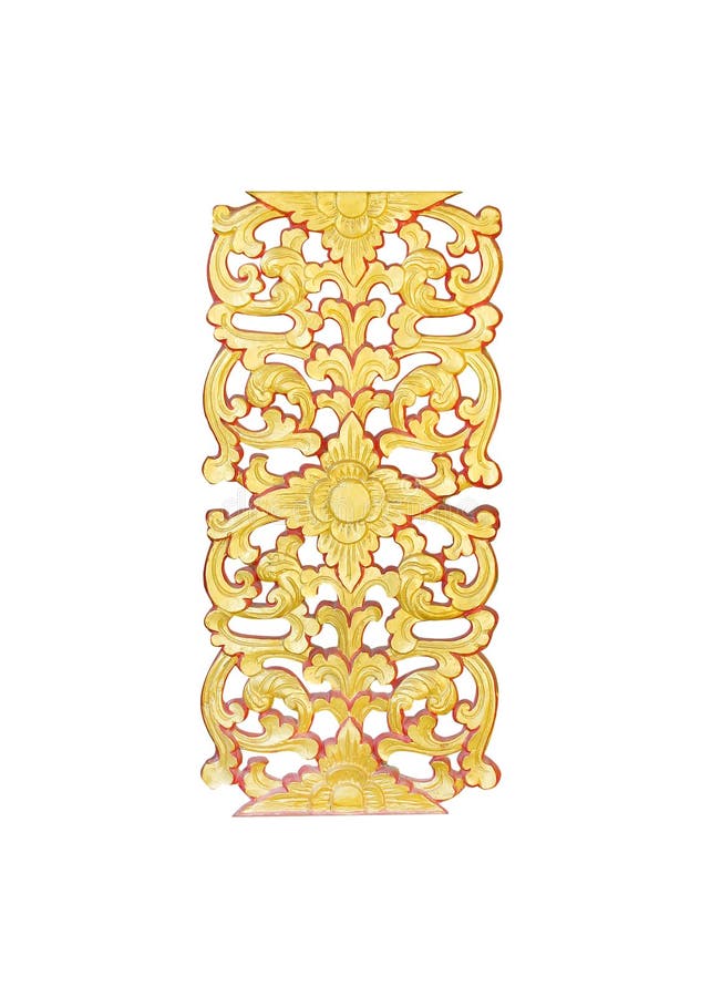 Gold Floral Engraving with Red Edge Patterns for Decorative Design ...