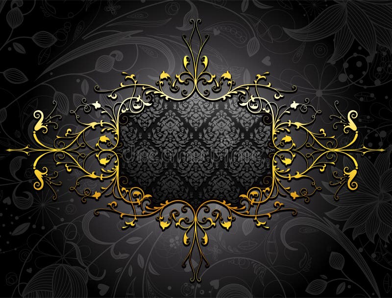 Gold floral frame stock illustration. Illustration of frame - 25170695