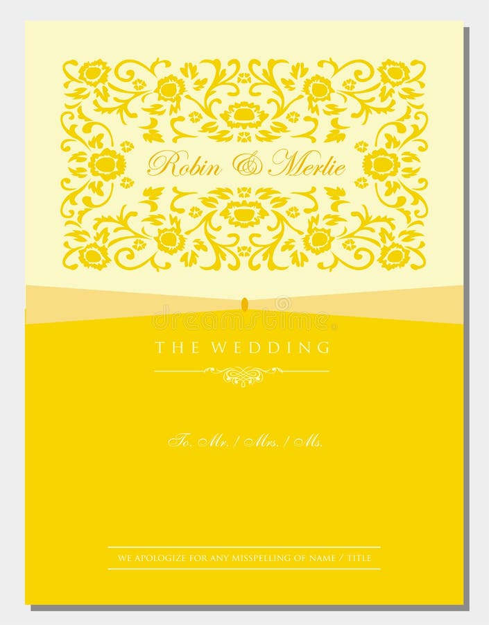 Gold Floral Invitation Cover Stock Vector - Illustration of floral ...