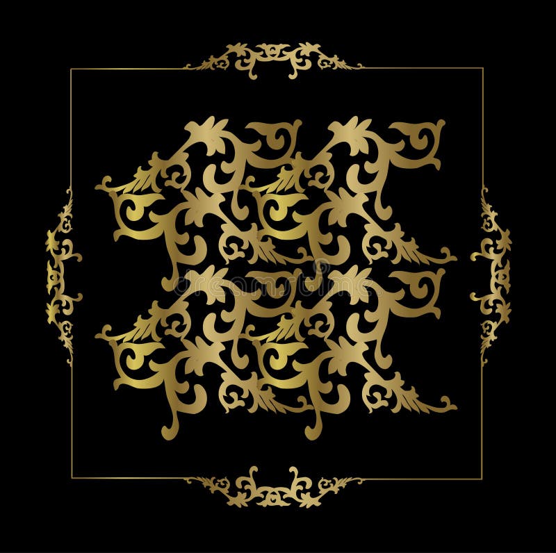 Vector Set Frieze with Vintage Golden Greek Ornament Meander Pattern ...