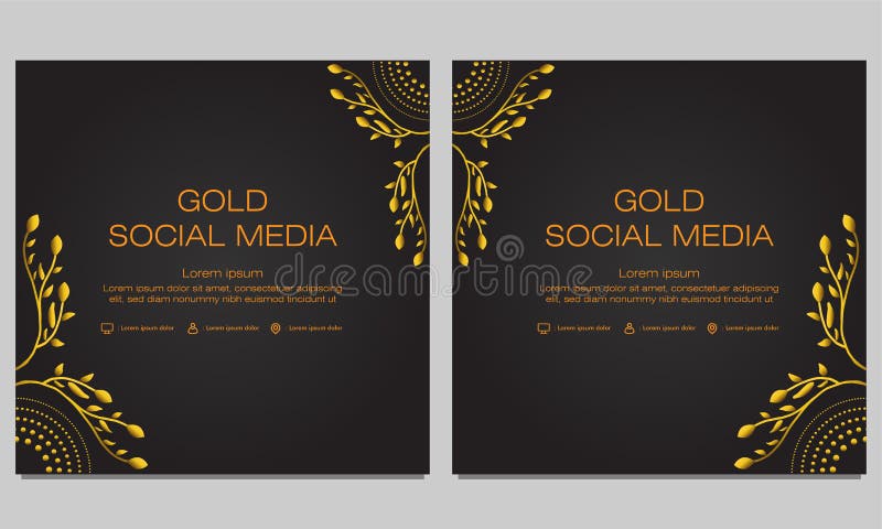 Gold Floral Social Media Post Template Stock Vector - Illustration of ...