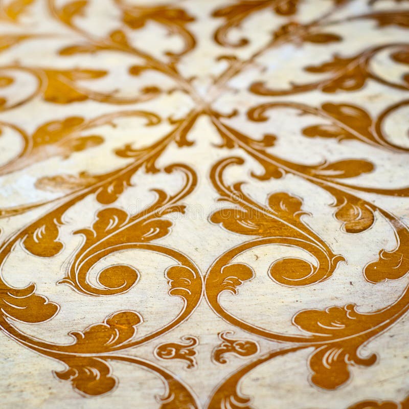 Gold Flourish Design. White Background. Stock Photo - Image of elegance ...