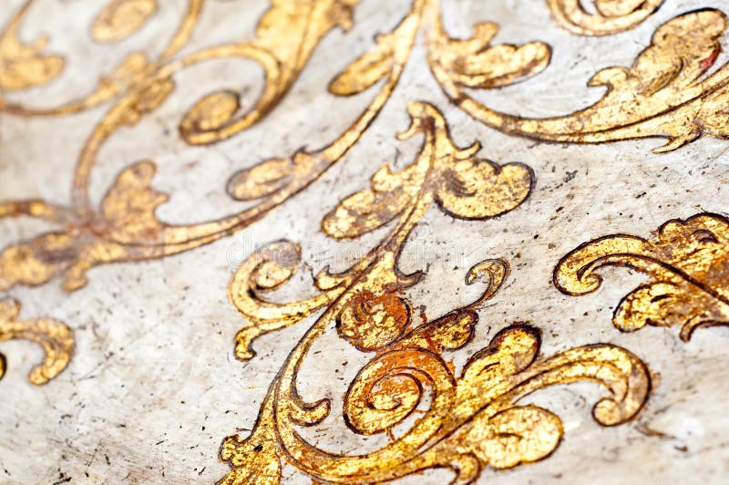 Gold Flourish Design. White Background. Stock Photo - Image of flourish ...