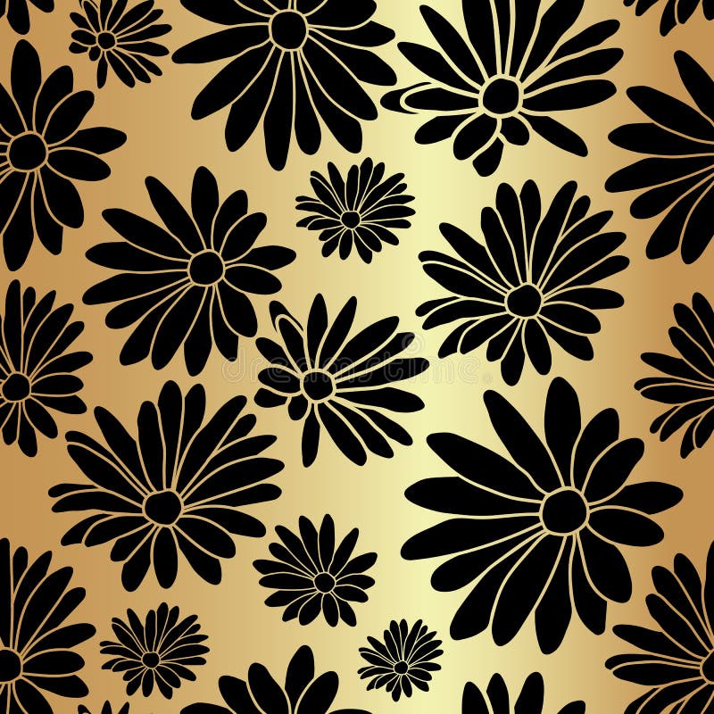 Gold Flower Floral Textile Repeat Pattern Background Stock Vector ...