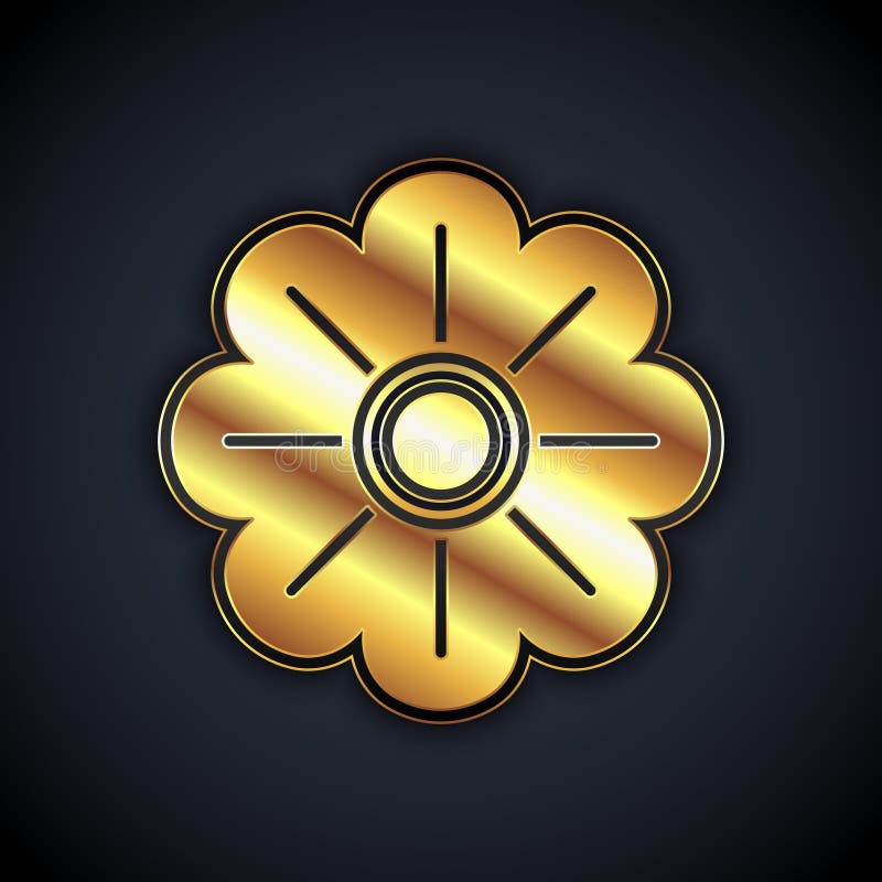 Gold Flower Icon Isolated on White Background. 3d Illustration 3D ...