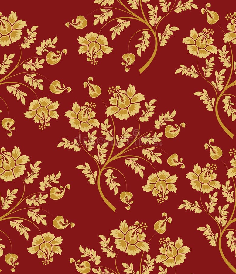 Gold Flower Seamless Pattern Stock Vector - Illustration of ornament ...