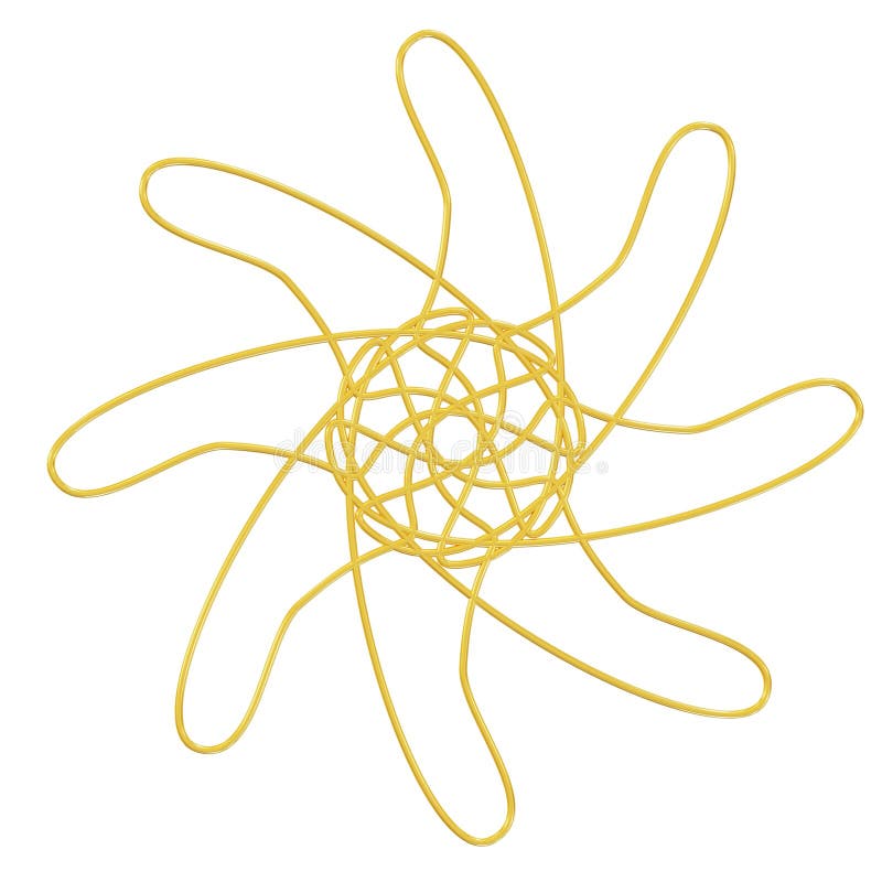 Gold Flower Shape Spirograph Icon. 3d Rendering. Stock Image ...