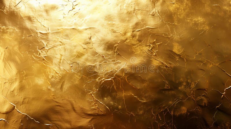 Gold Foil Background with Light Reflections, Viewed from the Front ...