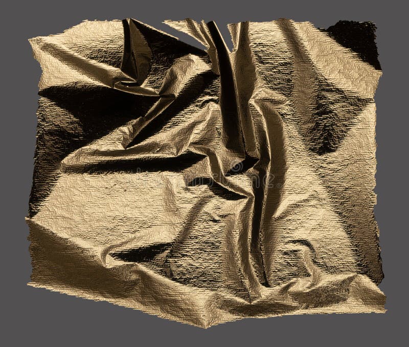 Gold Foil with Crumpled, Metallic Texture Creates a Shiny, Reflective ...