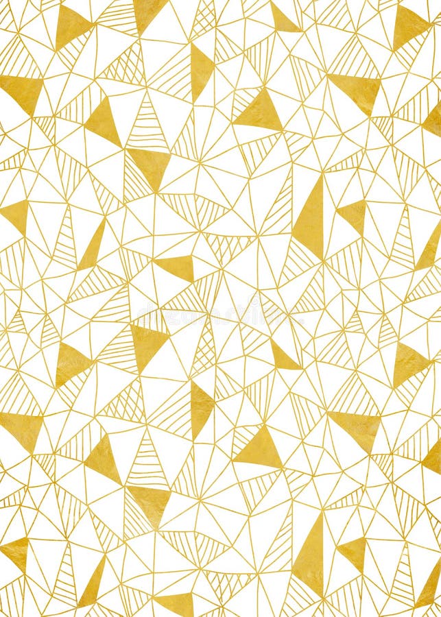 Gold Foil Decorative Background with Abstract Geometric Triangle ...