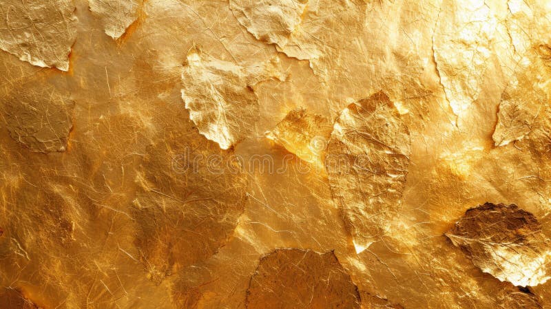 Gold Foil Leaf Texture, Glass Effect Background Stock Image - Image of ...