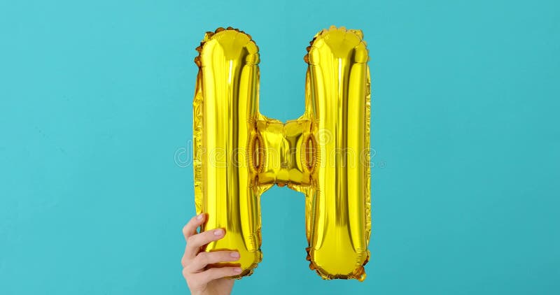 Gold Foil Letter H Celebration Balloon Stock Video - Video of festival ...