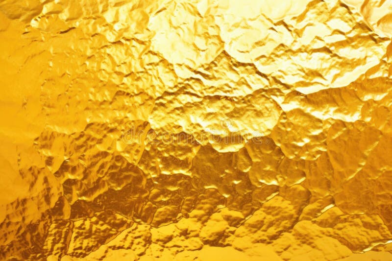 Gold Foil with Light Reflections Captured Stock Photo - Image of ...