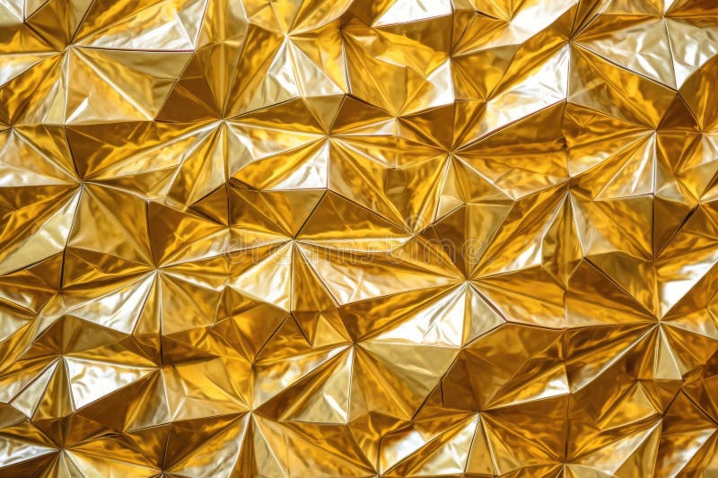 Gold Foil Paper Bent into Linear Pleats Stock Photo - Image of ...