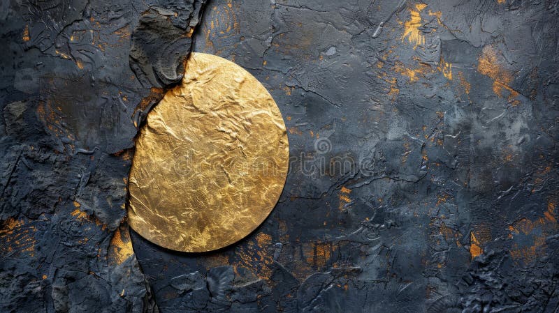 Gold Foil and Stone Effect on a Dark Background Create an Abstract ...