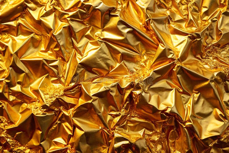 Gold Foil Texture, Crumpled, Studio, Abstract Background Stock ...