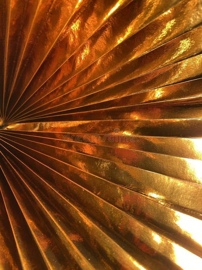 Gold Folded Shiny Fan Reflective Gradient Background Stock Image ...