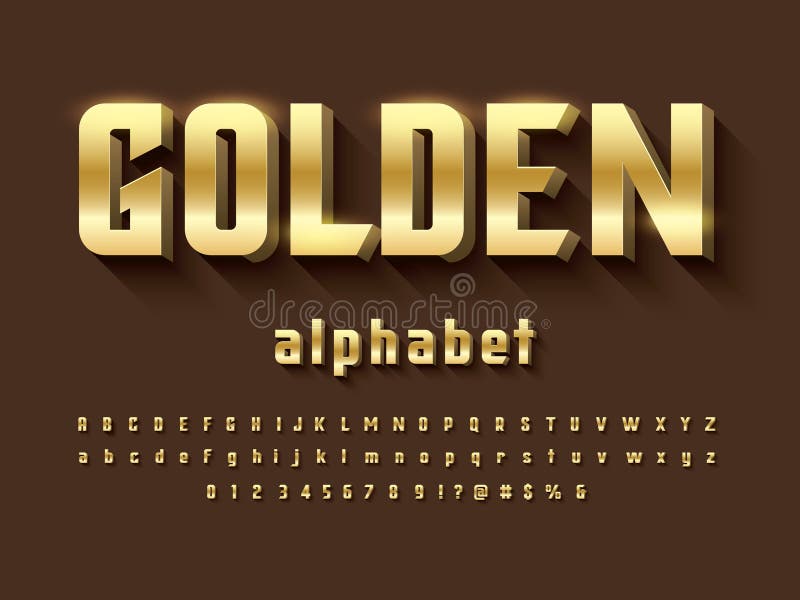 Font Gold Uppercase Alphabet Stock Vector - Illustration of business ...