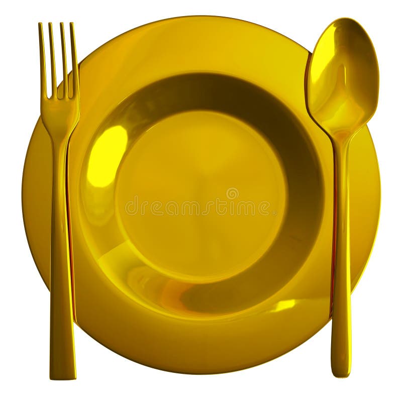 Gold Food Symbol stock illustration. Illustration of white - 7390486