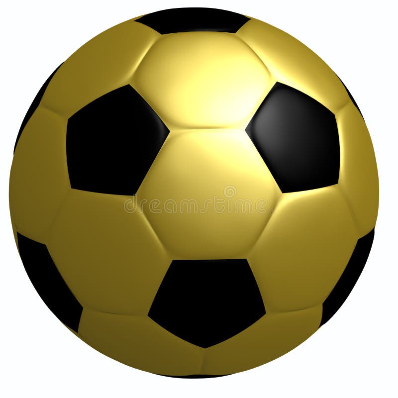 Gold soccer ball stock illustration. Illustration of hobby - 13416849